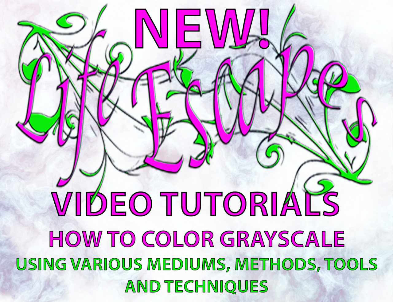 Learn How To Color Grayscale Life Escapes Grayscale Adult Coloring Books